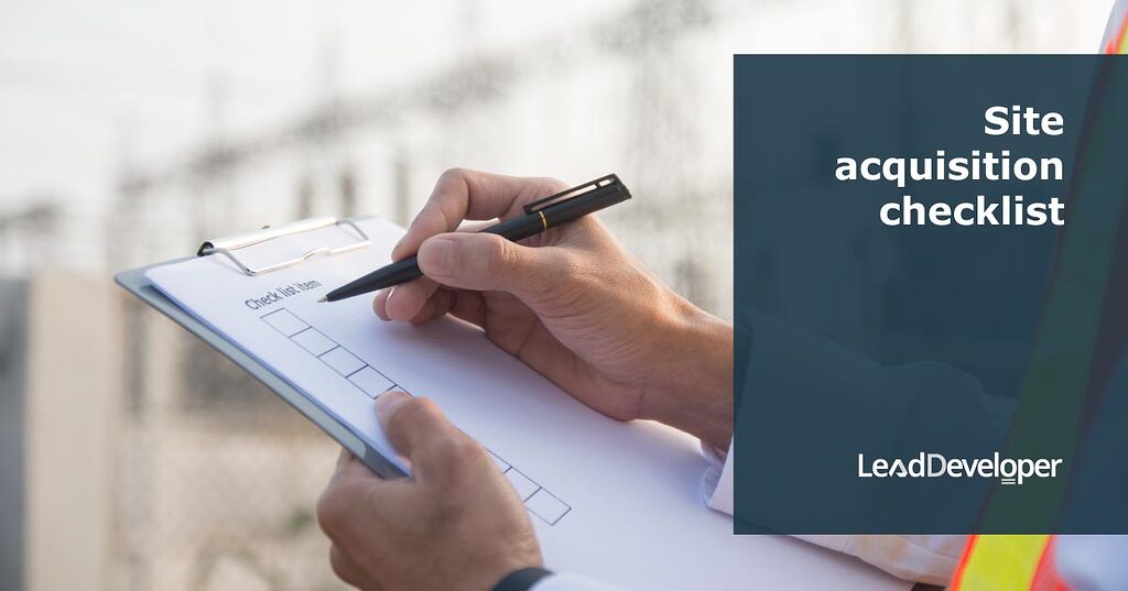 13 Checklist: Site acquisition - 09 Due Diligence - Edge